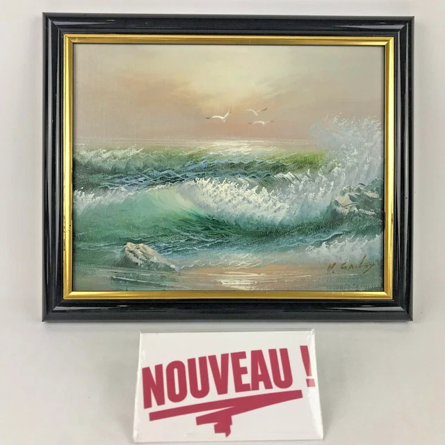 SUBLIME TABLEAU PEINTURE à l'huile sur toile SIGNÉ Howard Gailey - Paysage marin EUR 34,99 ...