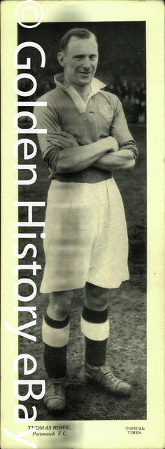 THOMAS ROWE PORTSMOUTH Footballer Portrait Photo Card Collectors ...
