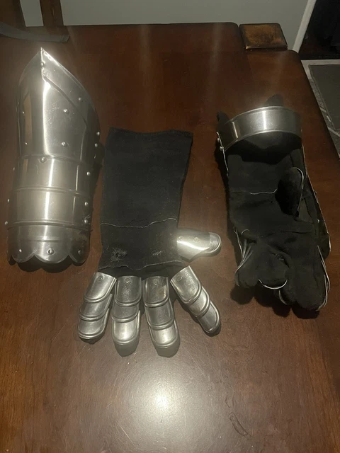 MEDIEVAL WARRIOR METAL Gothic Knight Style Gauntlets Functional Armor ...