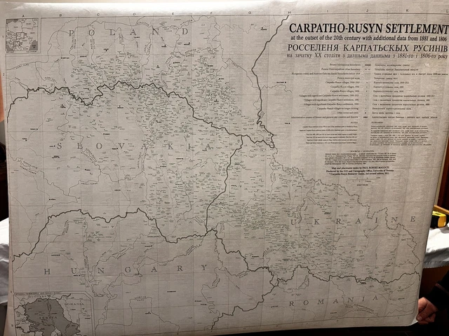 VINTAGE MAP OF Carpatho Rusyn Settlements in 20th century Europe £20.10 ...