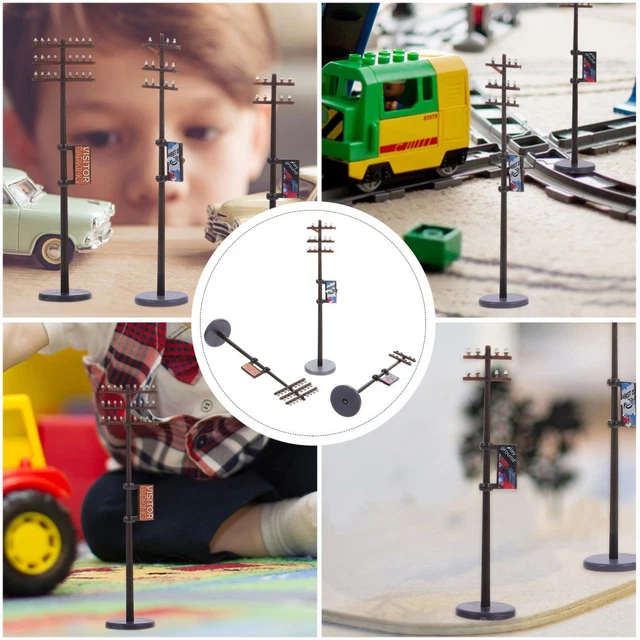 2 COUNT SCENARIO Telegraph Pole Models Micro Poles Landscape Miniature ...