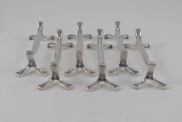 RARE SET 6 Stylish Knife Rests IN Art Nouveau Style From 925er Sterling ...