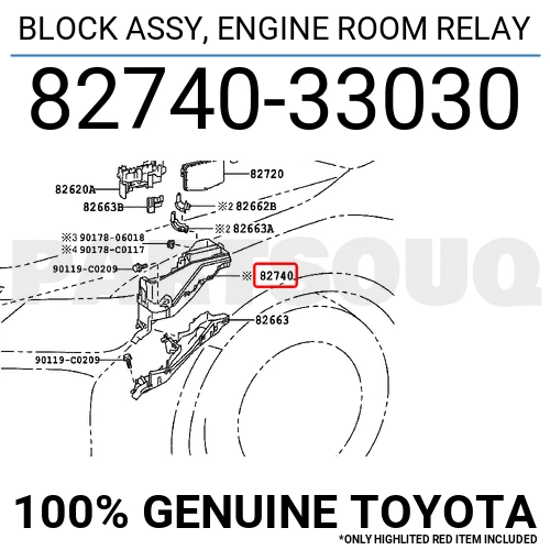 8274033030 GENUINE TOYOTA BLOCK ASSY, ENGINE ROOM RELAY 82740-33030 EUR ...