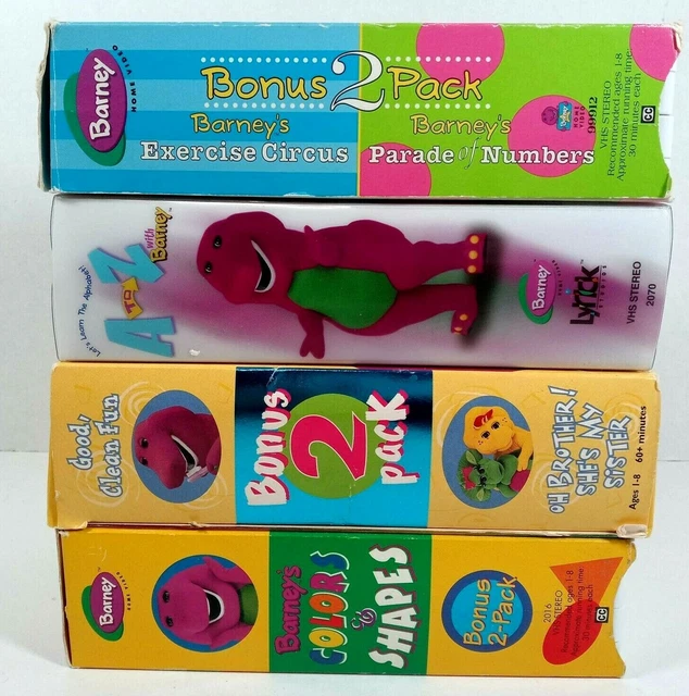 BARNEY VHS 2 Pack Lot Barney & Friends Barney Dinosaur Lot x 8 VHS ...