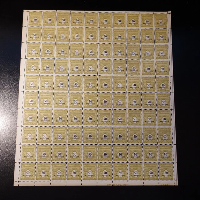 SHEET SHEET SHEET SHEET TRIUMPHAL ARC STAMP N°704 x100 1945 NEW ** MNH ...
