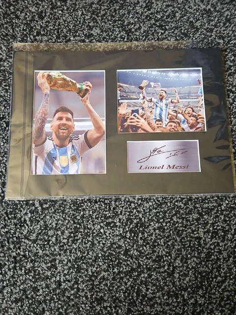 LIONEL MESSI WORLD Cup Champions 2022 Argentina Signed Photo Display ...