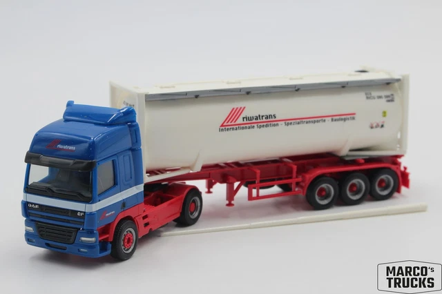 HERPA DAF CF tank container semi-trailer truck "Riwatrans" 1:87 /H26292 ...