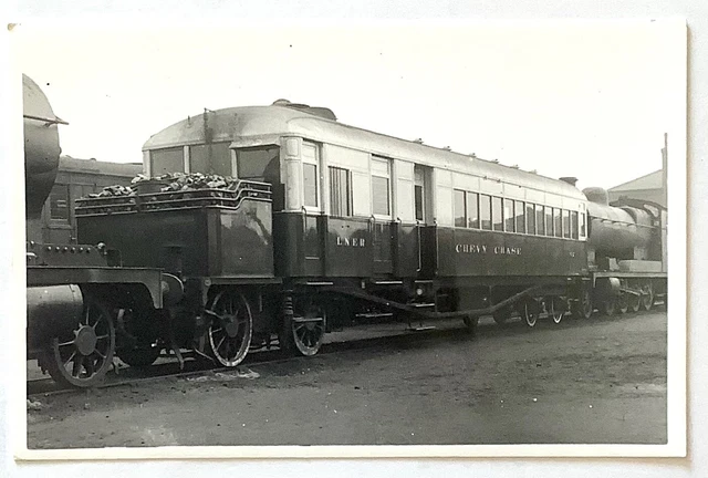 LNER CLAYTON STEAM Railcar, Number 12 “Chevy Chase”, Vintage B&W Real ...