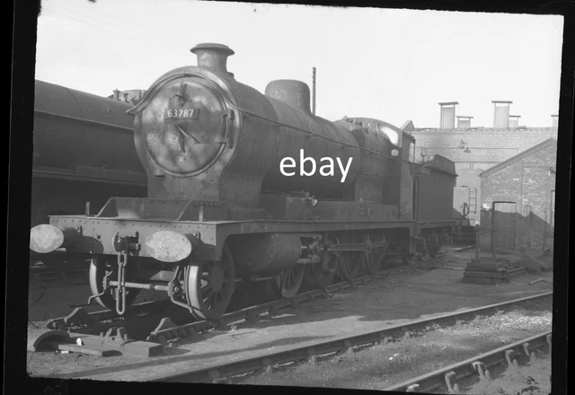 ORIGINAL LARGER NEGATIVE OF BR LNER STEAM LOCO 63787 at RETFORD on 16/4 ...