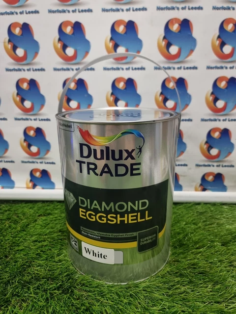 DULUX TRADE DIAMOND Eggshell Paint White 5L free postage M £59.99 ...