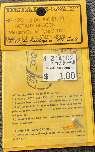 DETAILS WEST - HO Scale - RB-126 - Rotary Beacon EUR 1,72 - PicClick FR