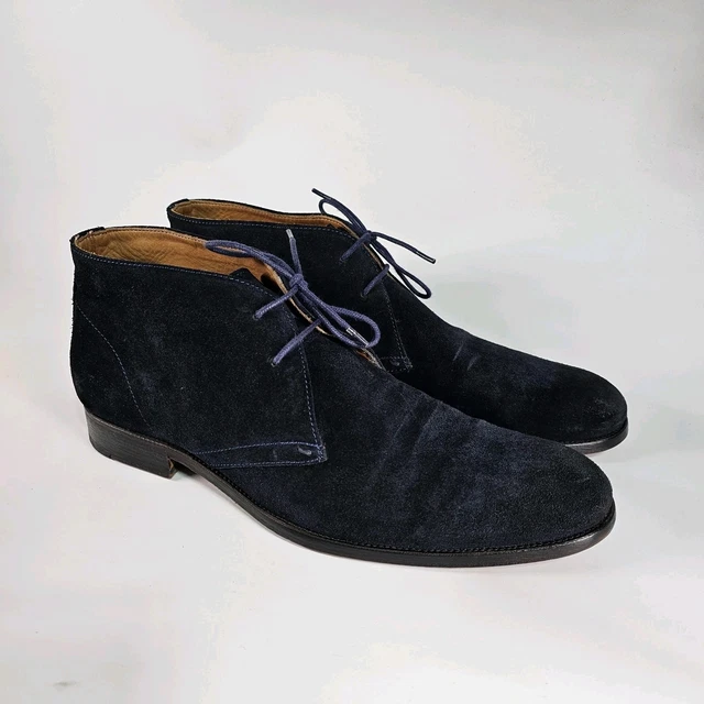 ATELIER VOISIN CHUKKA Boots Mens 11 44 Ankle Blue Suede Leather Casual ...