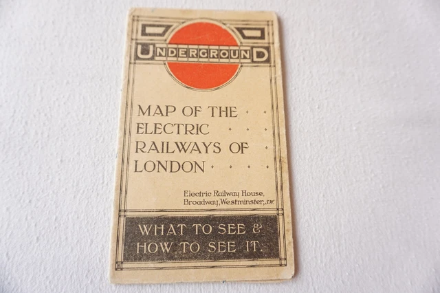 C1920S LONDON UNDERGROUND Electric Railways Tube Map MacDonald Gill £75 ...