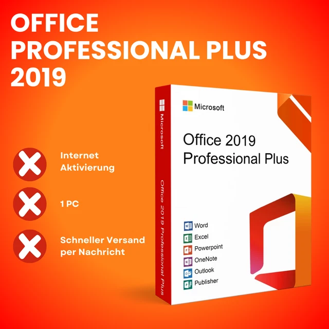 MS OFFICE 2019 Professional Plus | 1 Key PC | Sofort-Aktivierung EUR 6,55 - PicClick DE