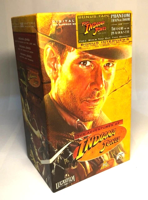 VHS BOXSET THE Adventures of Indiana Jones Trilogy (2000) PAL £5.00 ...