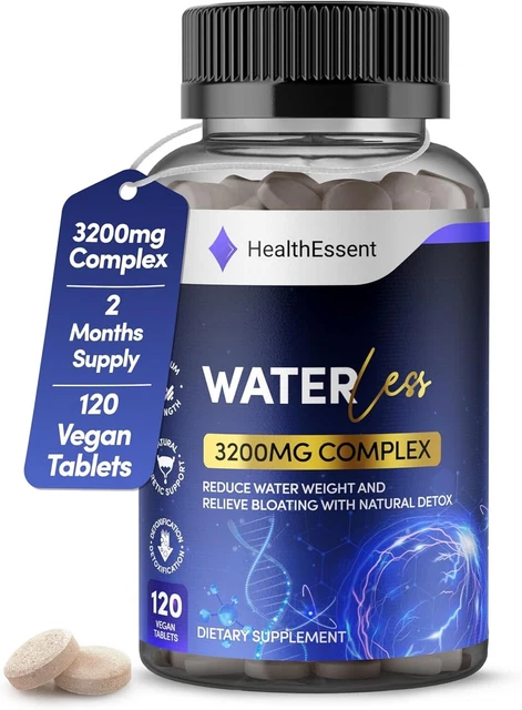 WATERLESS 3200MG POTENT Complex - Water Retention Tablets, Detox Colon ...