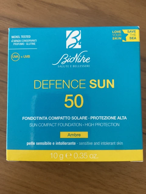 DEFENCE SUN FONDOTINTA COMPATTO SOLARE SPF 50 - N.1 AMBRA BioNike EUR ...