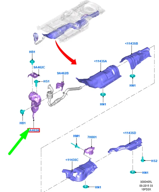 FORD FOCUS MK3 Auspuff Vorderseite Turbolader Hitzeschild 1787908 NEU ORIGINAL EUR 306,52 ...