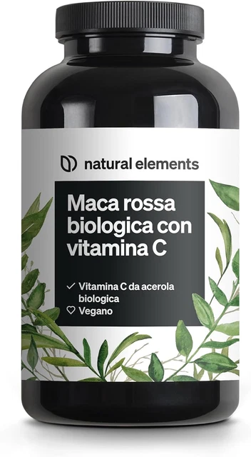 MACA ROSSA BIOLOGICA 3.000Mg Con Vitamina C Naturale Senza Stearato Di ...