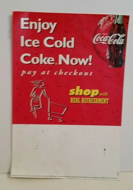 ENJOY ICE COLD COCA COLA COKE SODA RETAIL STORE WINDOW CLING 1999 ...