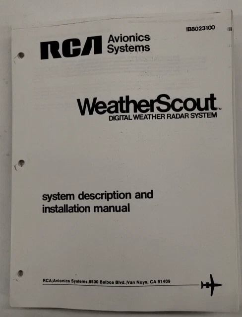 RCA WEATHER SCOUT Digital Weather Radar System Description ...