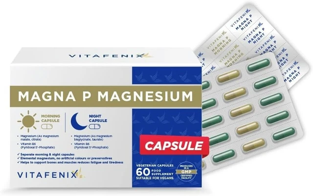 MAGNA P ADVANCED Magnesium Day and Night Supplement with Vitamin B6 ...