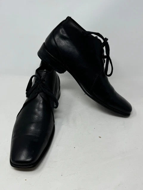 MENS MARKS AND Spencer Autograph Black Leather Ankle Boots Made In ...