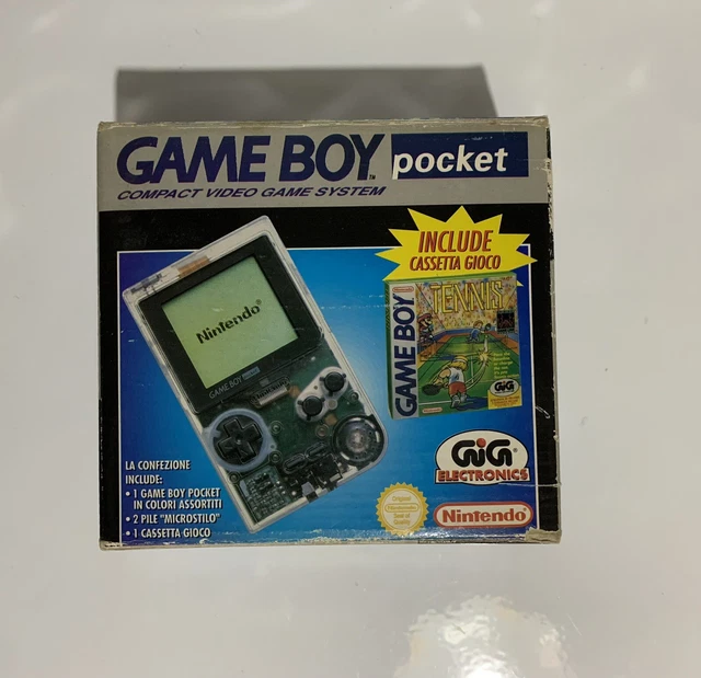 RARO NINTENDO GAME Boy Pocket Bundle Ed. GIG TENNIS NO CONSOLE Scatola ...