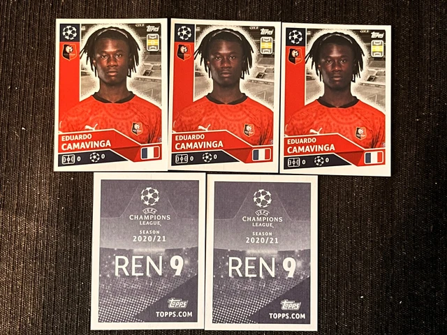 5 STICKERS TOPPS Uefa Champions League 2020/2021 Camavinga # Ren9 ...