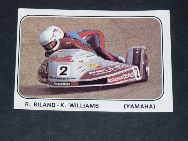 #150 BILAND WILLIAMS Suisse Side-Car Yamaha Pilote Album Panini Moto ...