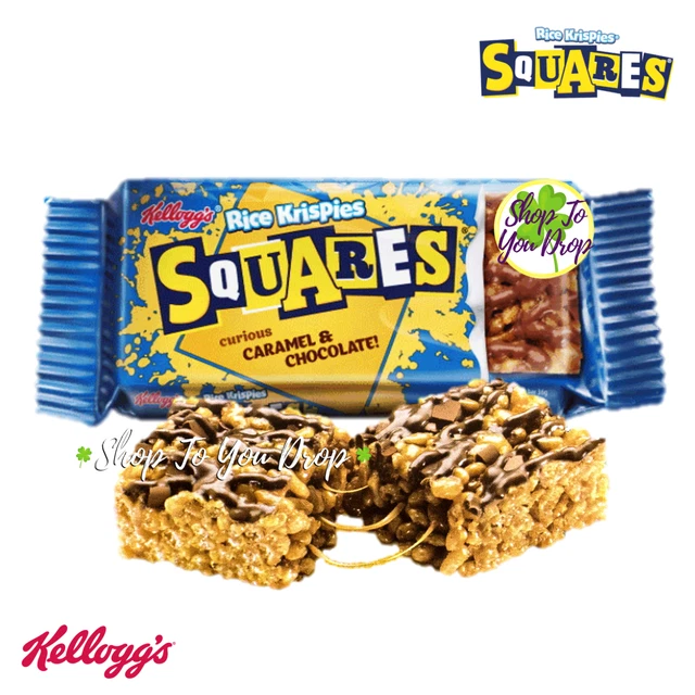 KELLOGGS RICE KRISPIES SQUARES CARAMEL & CHOCOLATE BARS 36g Snack ...