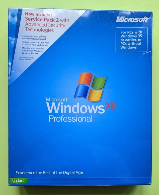 WINDOWS XP PROFESSIONAL with Service Pack 2 and Licence Key New Boxed ...