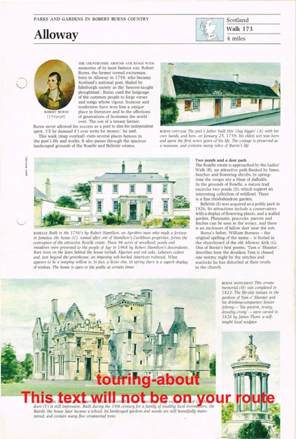 ALLOWAY AYRSHIRE VINTAGE Walking Route & Map circa 1975 #173 £3.49 ...