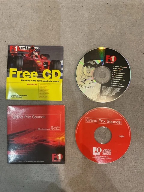 F1 RACING MAGAZINE 2x Cover CD for February 2003 December 1998 *** CD ...