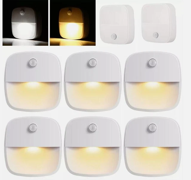3/6X LED NIGHT Light with Motion Detector Night Lamp Cabinet Stair ...