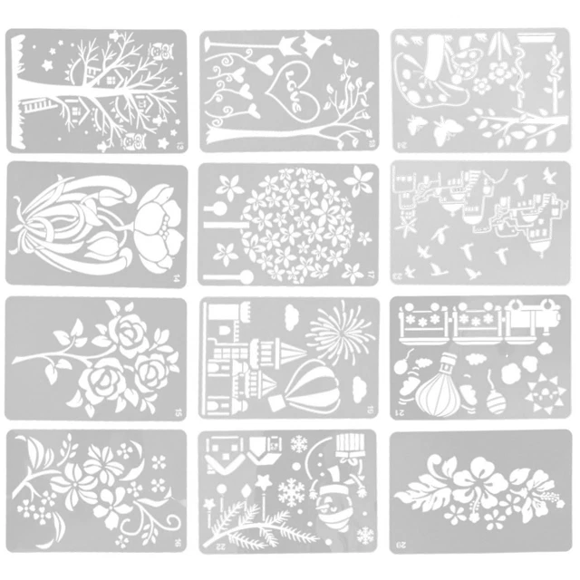 PAINTING STENCILS CRAFT Reusable Hollow for Journaling Drawing Template ...