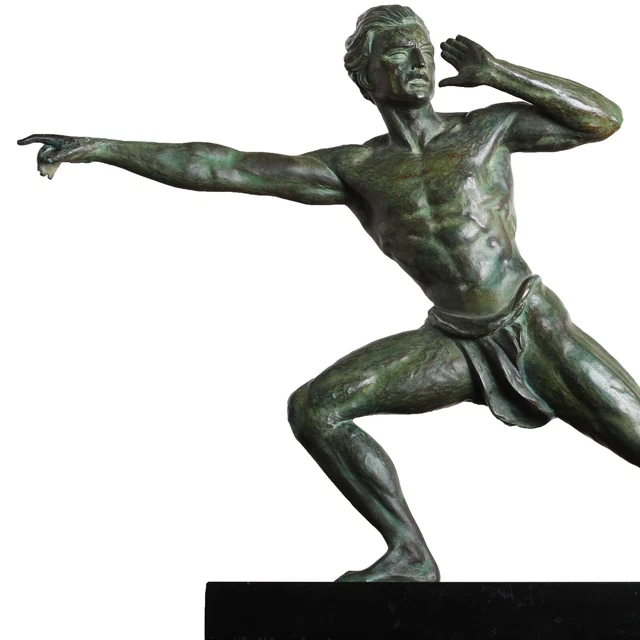 GRANDE SCULPTURE HOMME Hélant Par Jean De Roncourt, Le Verrier Fayral ...