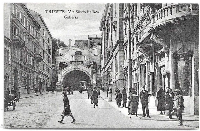 CARTOLINA DI TRIESTE ,VIA SILVIO PELLICO E GALLERIA non viaggiata ANNI ...