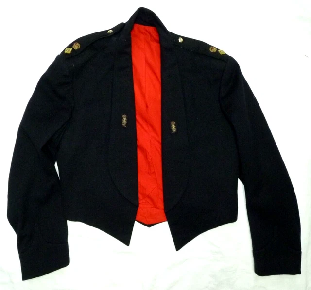 VINTAGE OFFICERS MESS Dress Jacket Black /red lining /gold pips by ...