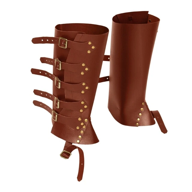 MEDIEVAL LEG SHIN Guards Knight Armor Gaiter Boot Cover Spats Costume ...