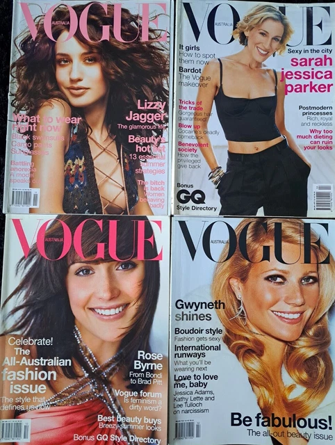 4 AUSTRALIAN 2002/03 Vogue magazines-Rose Byrne, Lizzy Jagger, SJ ...