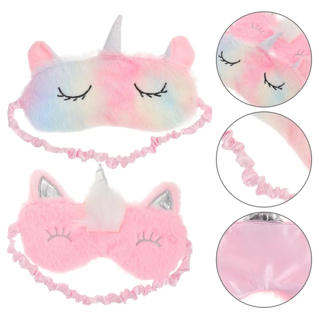 2 PCS SOFT Plush Blindfold Cute Animal Eye Cover Sleeping Mask Teens ...