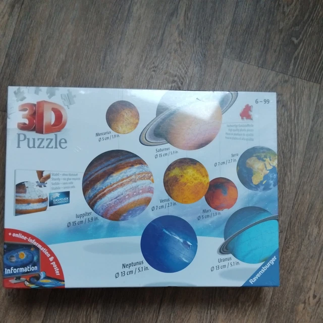 RAVENSBURGER PLANETARY SOLAR System 3D Puzzle of Planets 522 Pieces ...