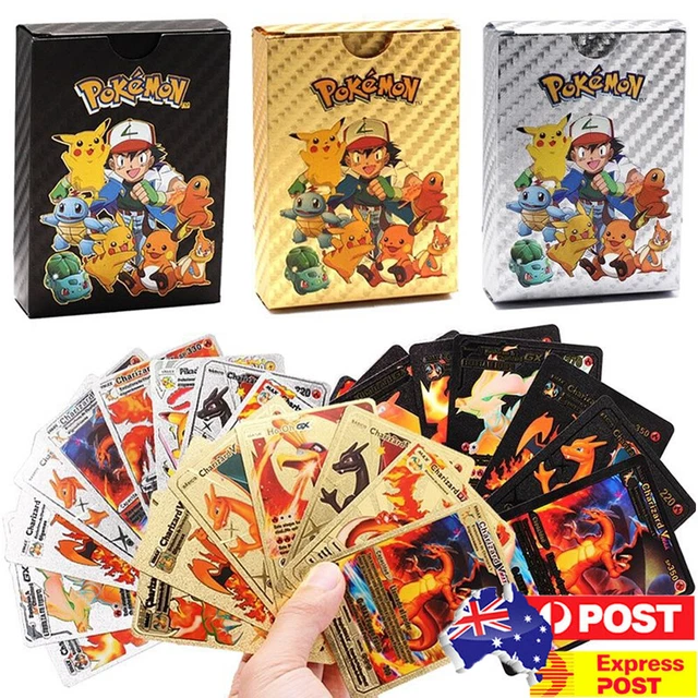 POKEMON CARD FOIL GOLD PACK 55 CARDS TCG GX Vmax GX Card Charizard Rare ...