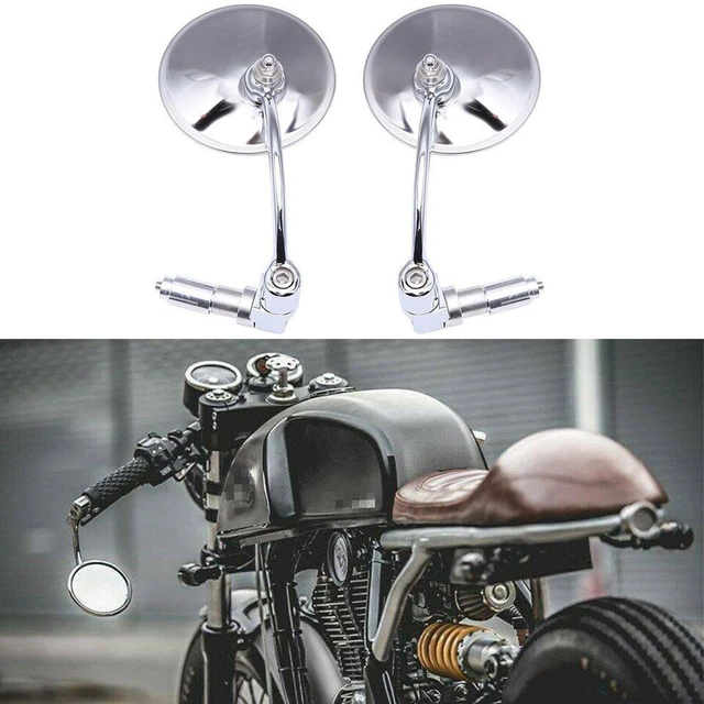 1PAIR MOTORCYCLE REAR View Mirrors Universal 7/8" Handle Bar Adjustable ...