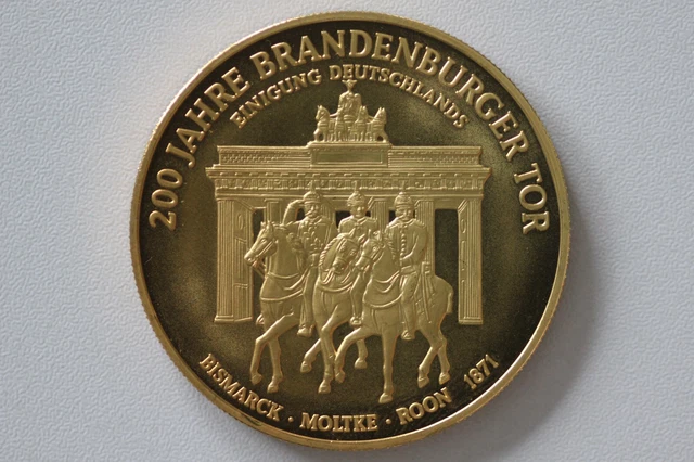 DEUTSCHLANDMEDAILLE 200 JAHRE Brandenburger Tor Bismarck Moltke Roon ...