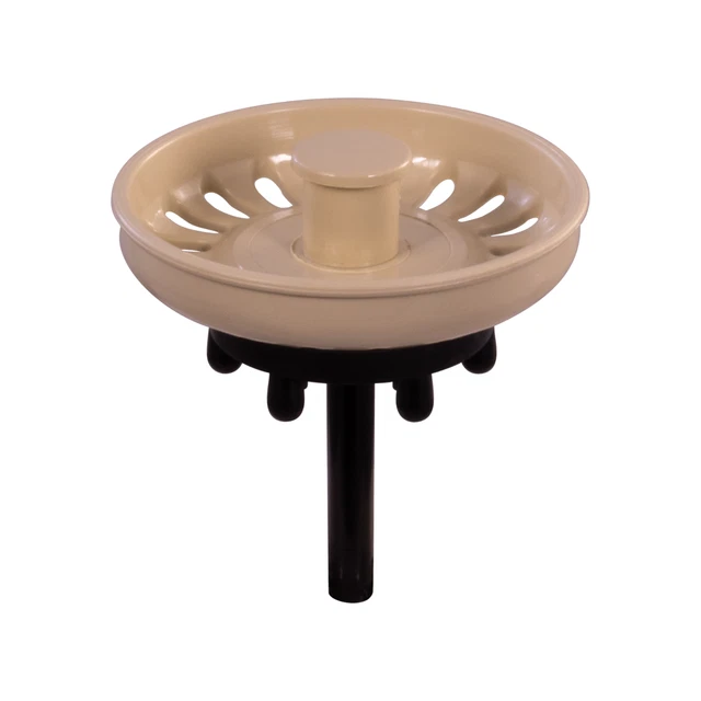 KITCHEN SINK BASKET Strainer Waste Plug Coloured Ivory Cream Off-White ...