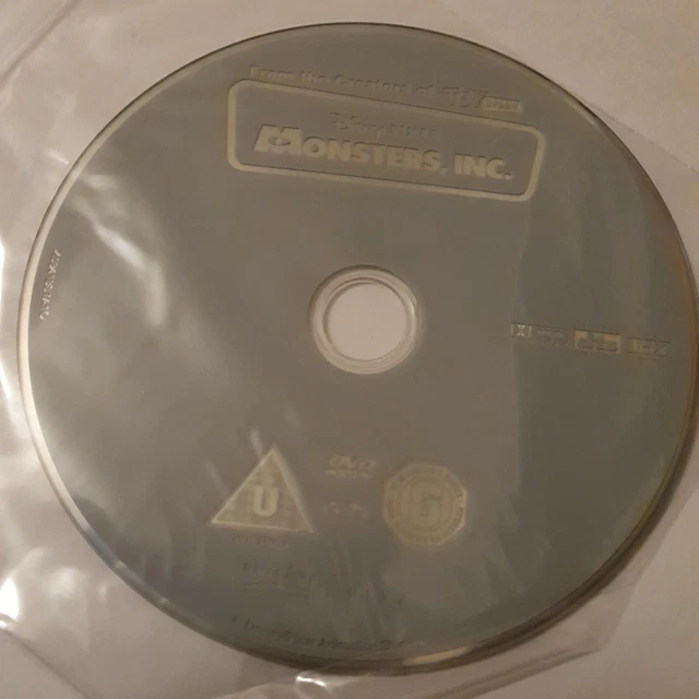 Monsters Inc 2001 Dvd Disney Animated Movie Film Cd Disc Only £199 Picclick Uk