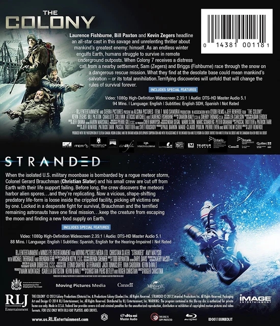 SCI-FI CLASSICS DOUBLE Feature (Stranded, The Colony) (Blu-ray) Bill Paxton EUR 25,14 - PicClick IT
