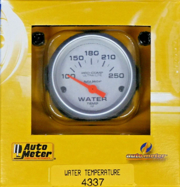 AUTO METER 4337 Ultra Lite Electric Water Temperature Gauge Temp 100 ...